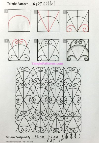 How to draw 0909EIFFEL « TanglePatterns.com