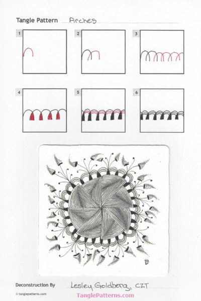 How to draw ARCHES « TanglePatterns.com
