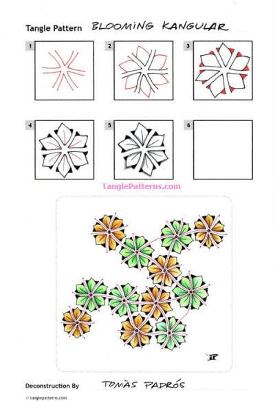 How to draw BLOOMING KANGULAR « TanglePatterns.com