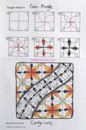 How to draw CARO-MINGLE « TanglePatterns.com