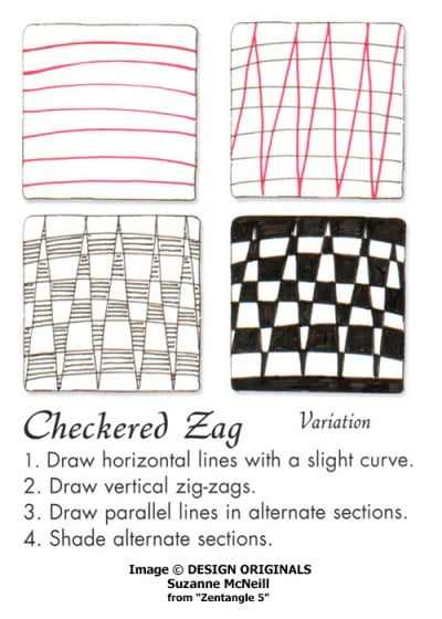 How to draw CHECKERED ZAG « TanglePatterns.com