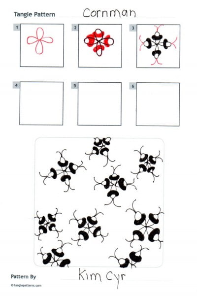 How to draw CORNMAN « TanglePatterns.com