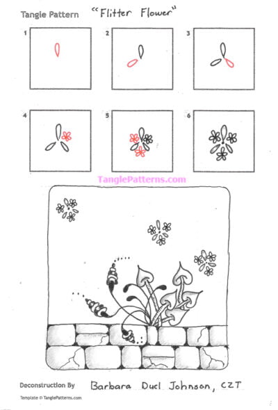 How to draw FLITTER FLOWER « TanglePatterns.com