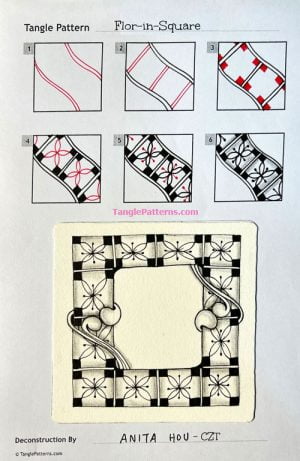 How to draw FLOR-IN-SQUARE « TanglePatterns.com