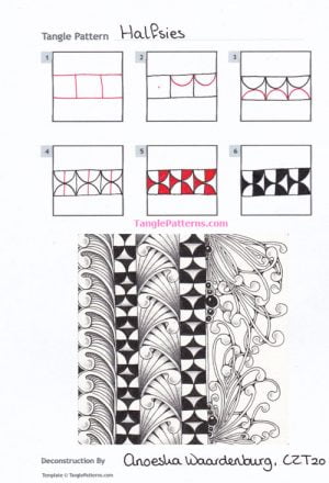 How to draw HALFSIES « TanglePatterns.com