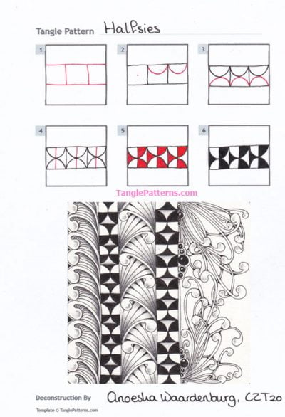 How to draw HALFSIES « TanglePatterns.com