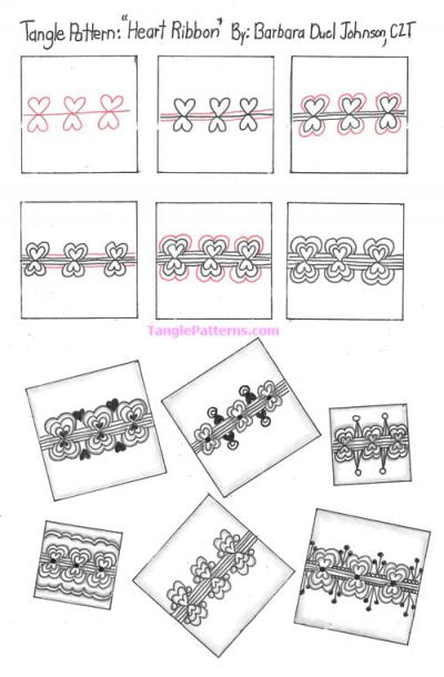 How to draw HEART RIBBON « TanglePatterns.com
