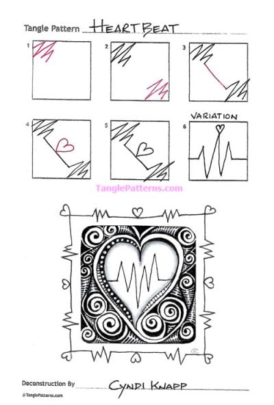 How to draw HEARTBEAT « TanglePatterns.com