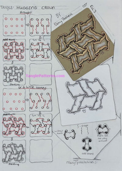 How to draw HUGGING CROWN « TanglePatterns.com