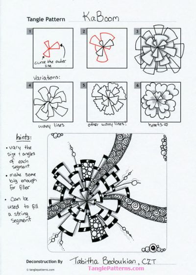 How to draw KABOOM « TanglePatterns.com