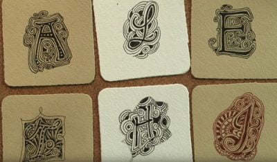Kitchen Table Tangles – Zentangle video exploring the Embedded Letters ...
