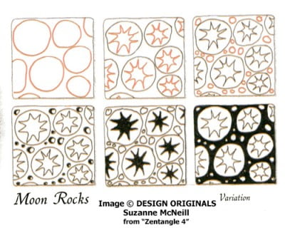 How to draw MOON ROCKS « TanglePatterns.com