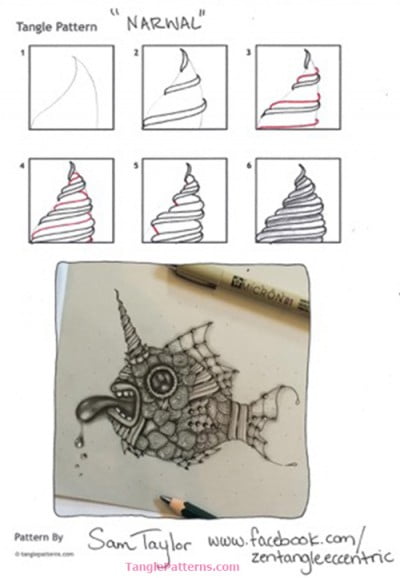 How to draw NARWAL « TanglePatterns.com