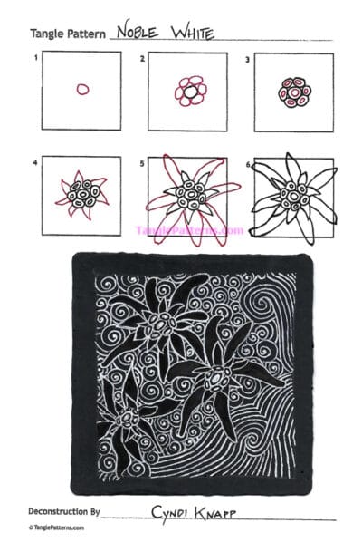 How to draw NOBLE WHITE « TanglePatterns.com