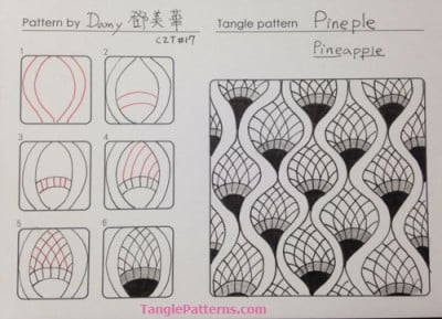 How to draw PINEPLE « TanglePatterns.com