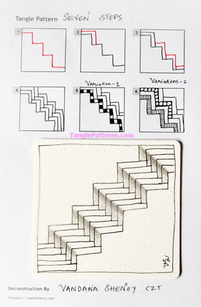 How to draw SEVEN STEPS « TanglePatterns.com