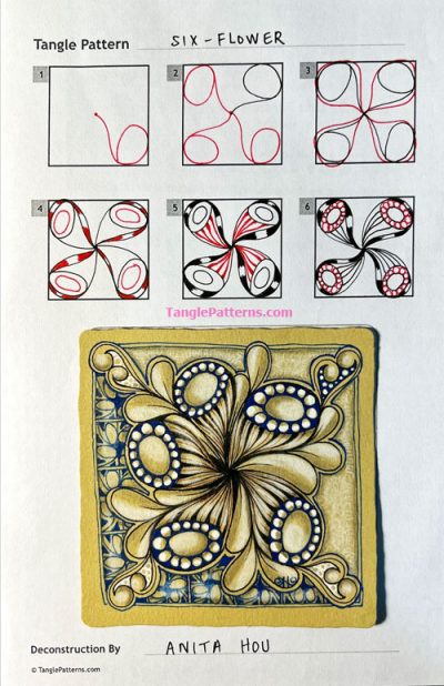 How to draw SIX and SIX-FLOWER « TanglePatterns.com