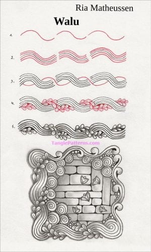 How to draw WALU « TanglePatterns.com