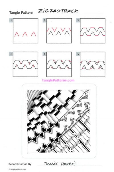 How to draw ZIG ZAG TRACK « TanglePatterns.com